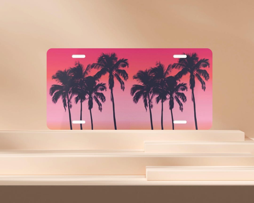 Palm Tree License Plate, Tropical Vanity License Plate, Beachy Summer ...