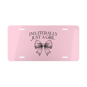 Girly License Plate, Pink Vanity License Plate, Bow Front License Plate ...
