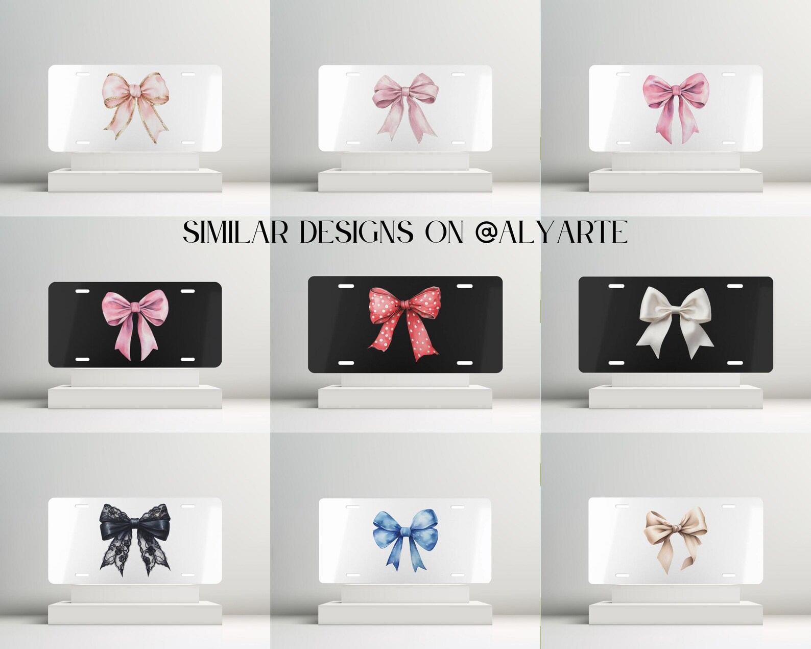 Coquette Bow License Plate, Pink Bow Front License Plate, Girly License ...