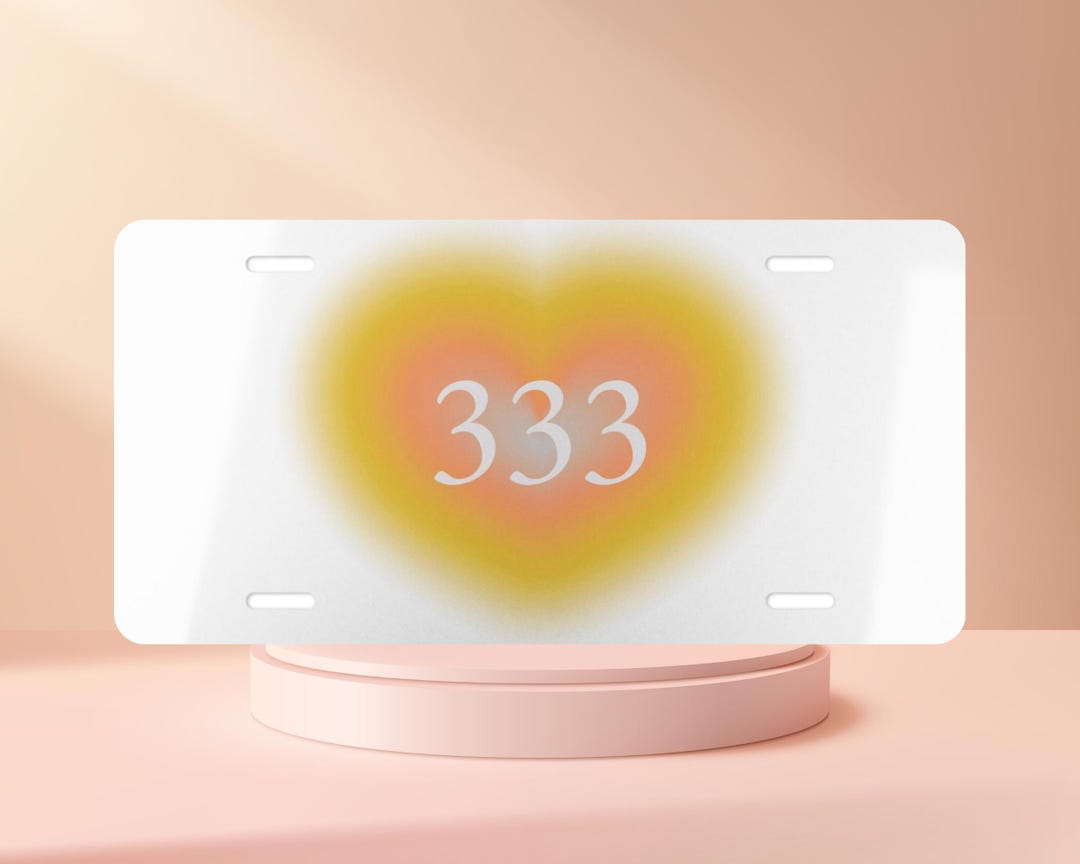 333 Angel Number License Plate, Front License Plate for Women, Vanity ...