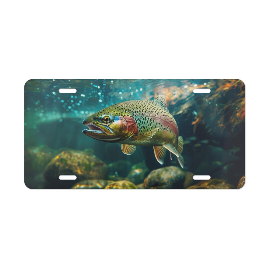 Trout Front License Plate, Outdoor Cabin Decor, Fishing Car Tag - Etsy