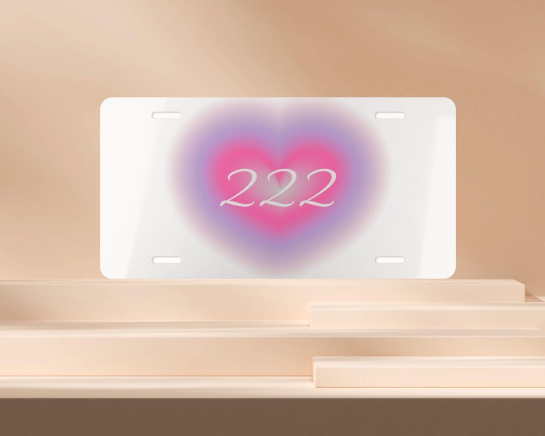 222 Angel Number License Plate, Front License Plate for Women, Vanity ...