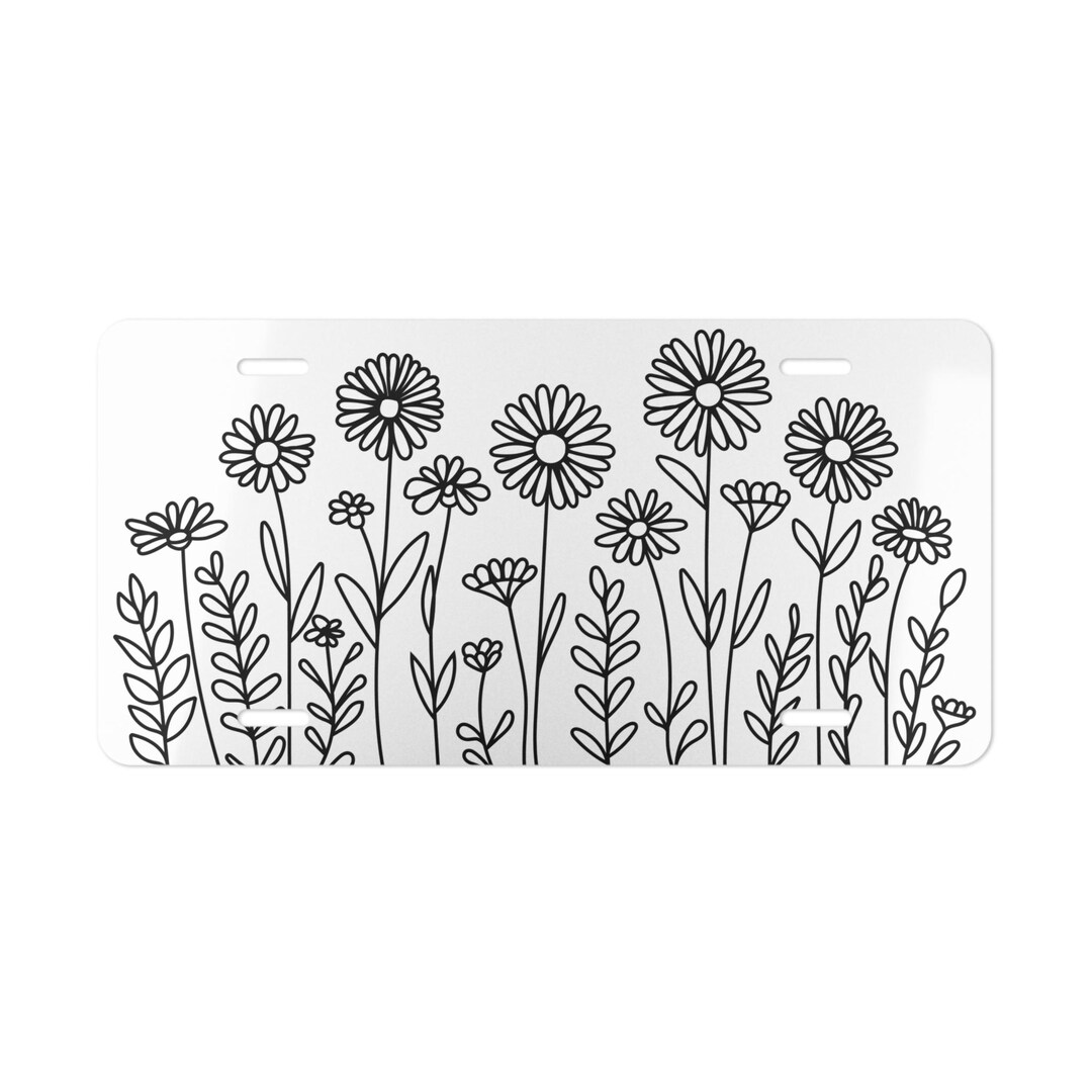 Wildflower License Plate, Wildflowers Vanity License Plate, Front ...