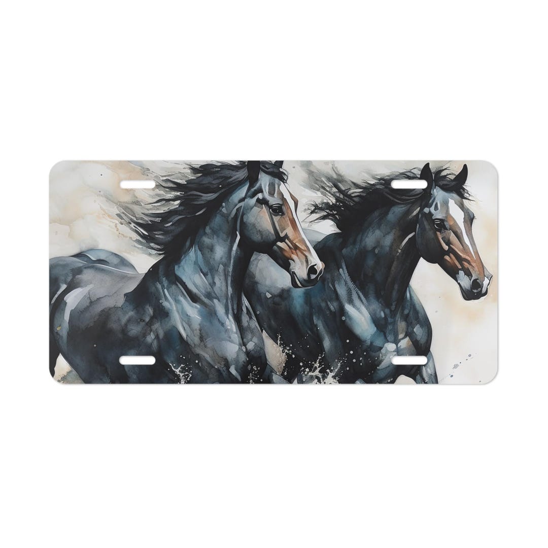 Horse License Plate, Horse Front License Plate, Dark Horse License ...