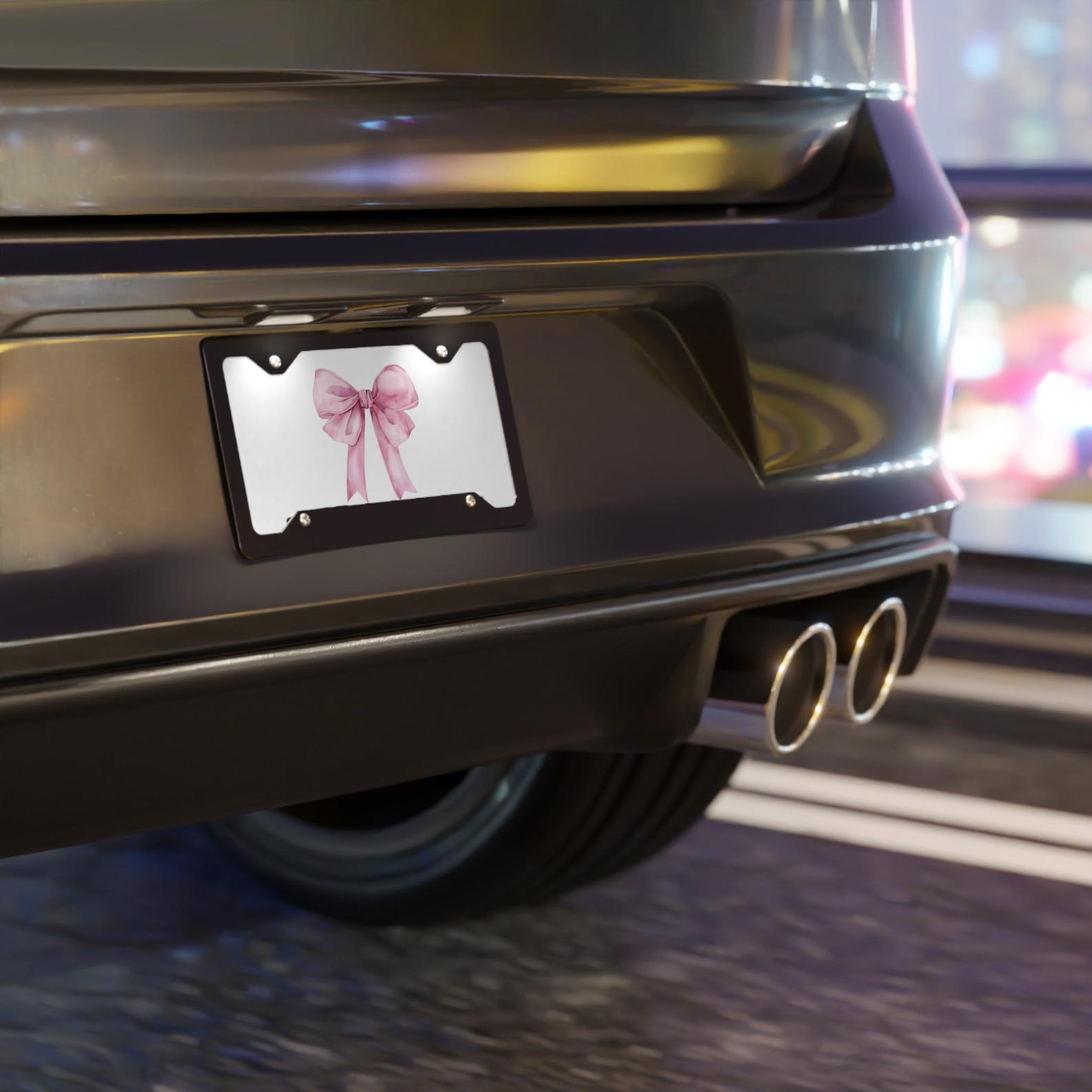 Coquette Bow License Plate, Pink Bow Front License Plate, Girly License ...