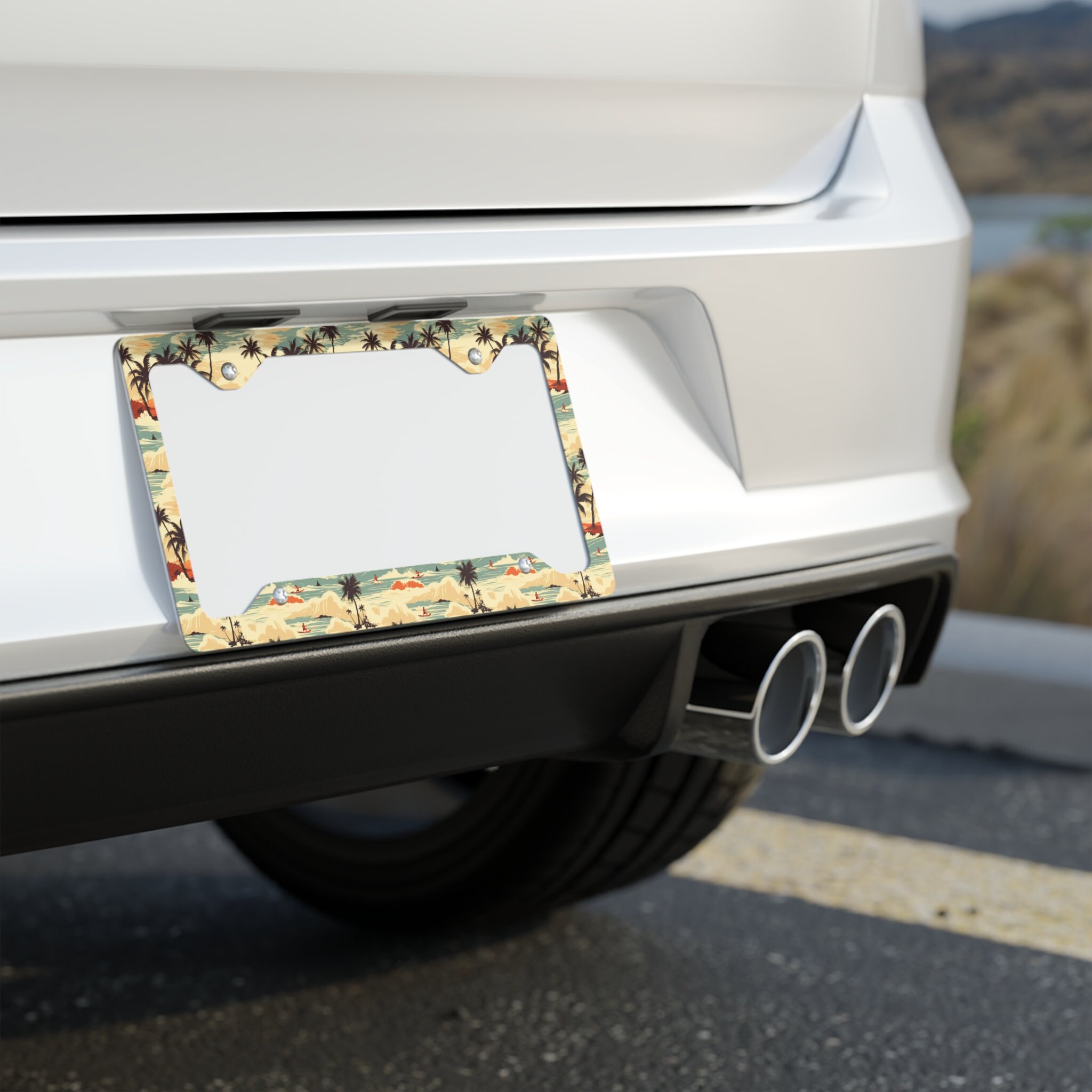 Vintage Tropical License Plate, Vintage Hawaii License Plate Design ...