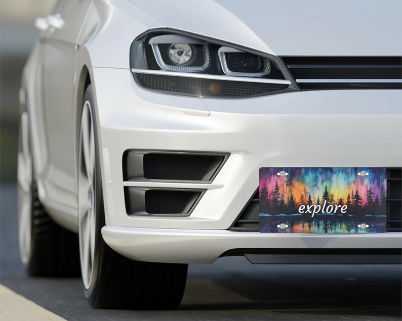 Custom Northern Lights Aurora Borealis License Plate, Personalized ...