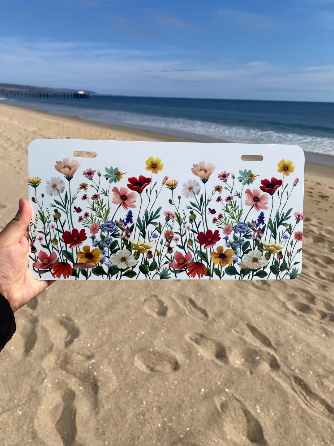 Wildflower Front License Plate, Floral Aluminum Car Tag - Etsy