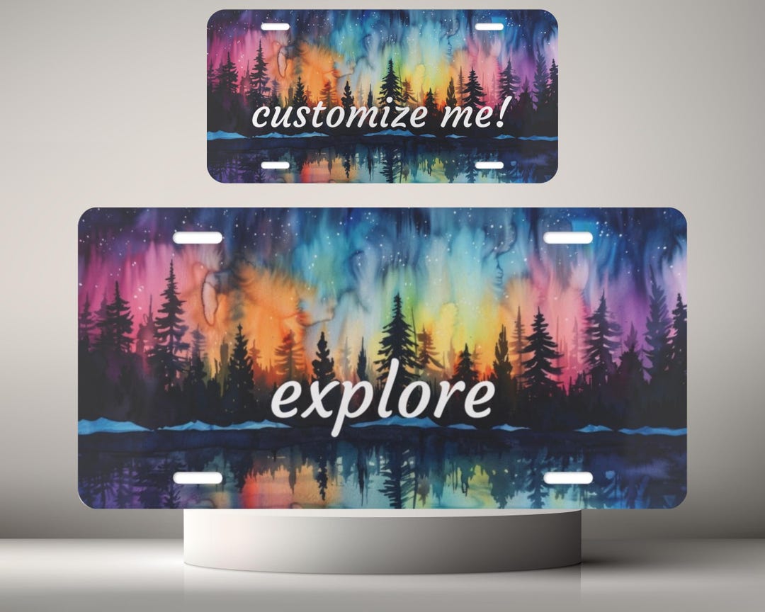 Custom Northern Lights Aurora Borealis License Plate, Personalized ...