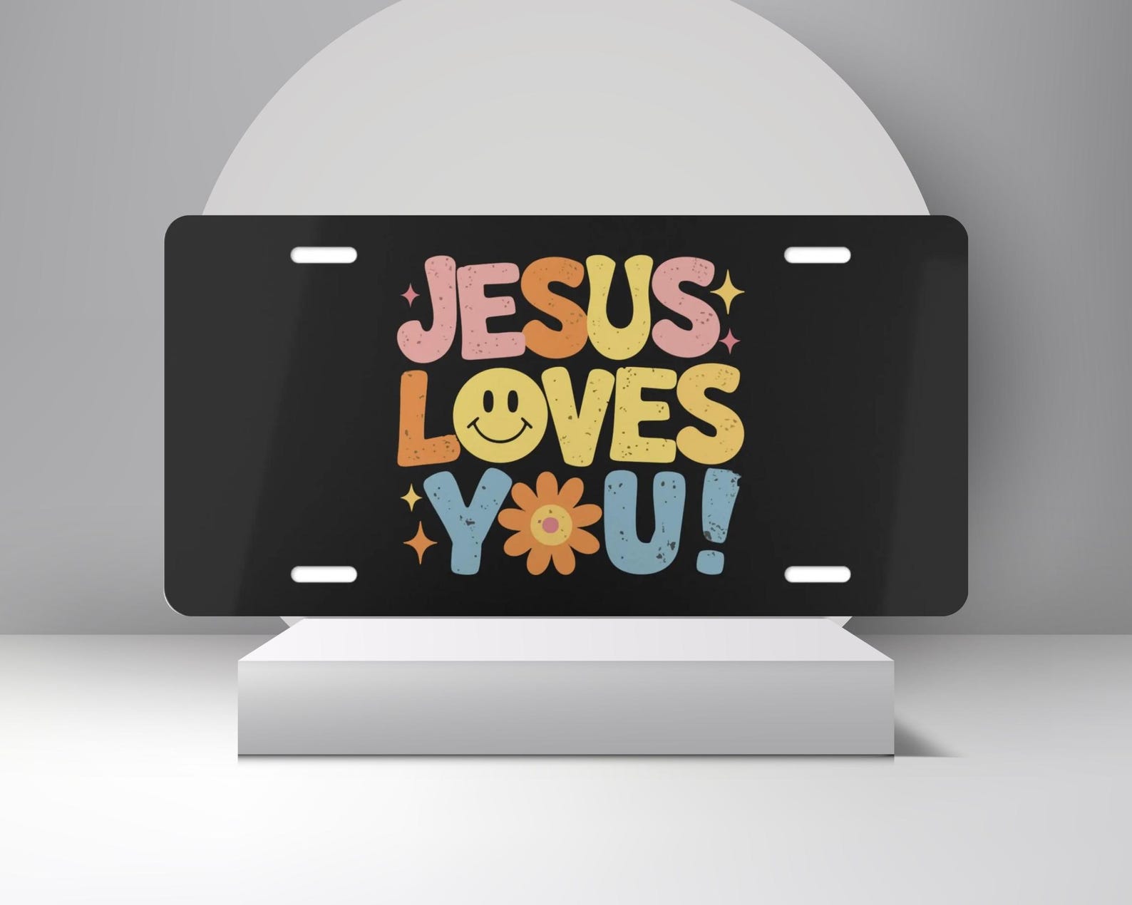Jesus Loves You Front License Plate, Christian Retro Vanity Plate ...