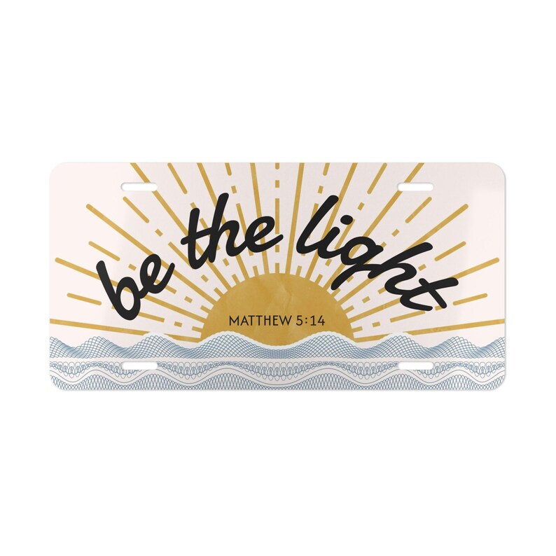 Be the Light Front License Plate, Bible Verse Car Tag - Etsy