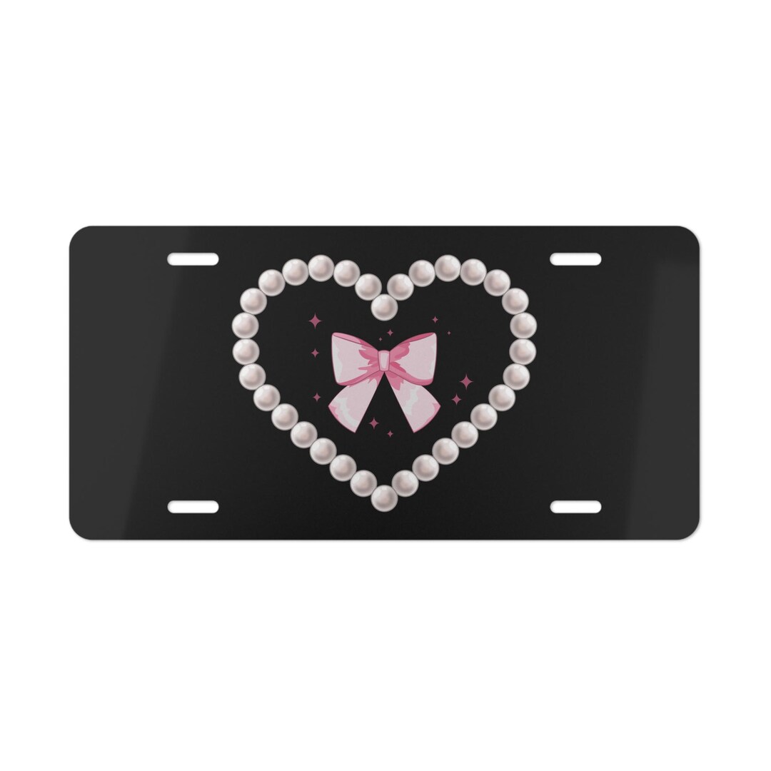 Coquette Bow License Plate, Pink Bow Front License Plate, Girly License ...