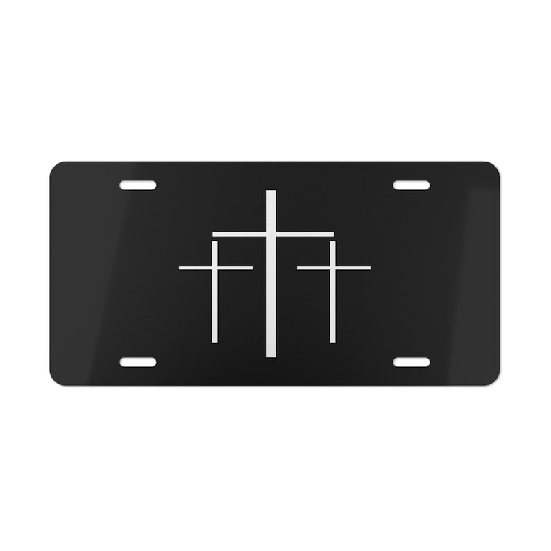 Christian Cross Aluminum Front License Plate, Minimalist Car Tag - Etsy