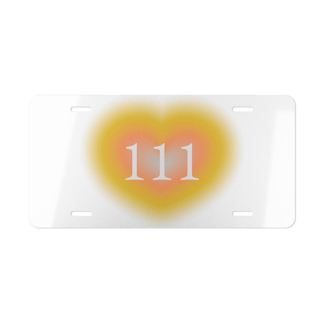 111 Angel Number License Plate, Front License Plate for Women, Vanity ...
