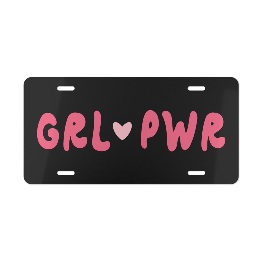 GRL PWR License Plate Front License Plate for Women Feminist Vanity ...