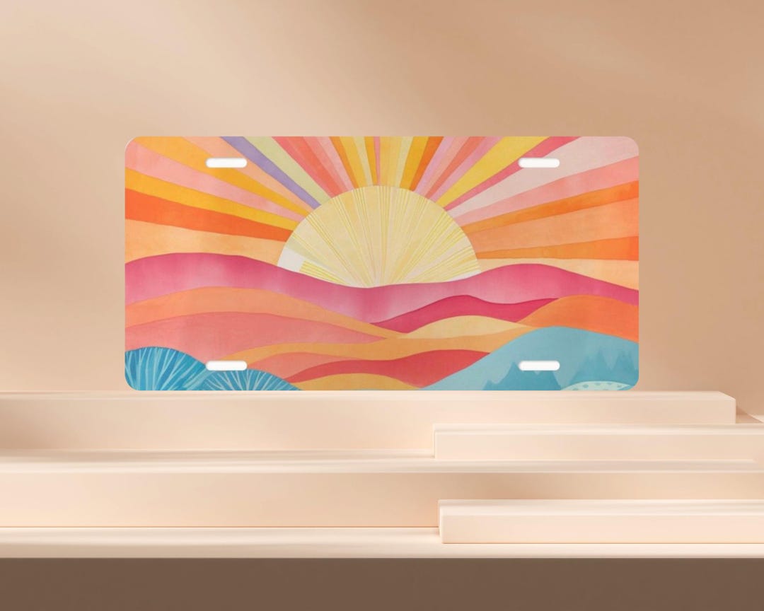Decorative Front License Plate, Front License Plate for Women, Sunset ...