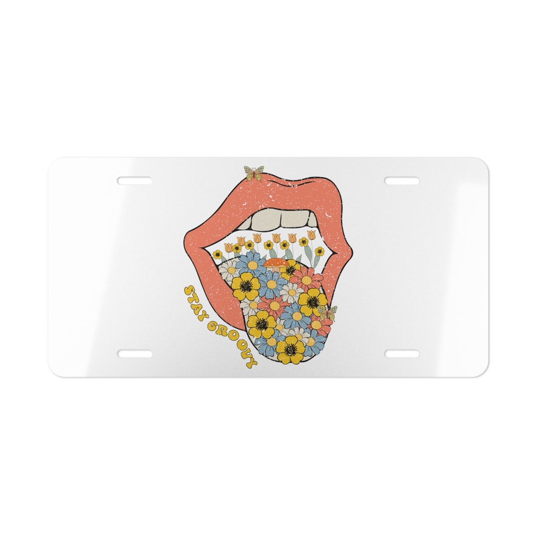 Retro License Plate, Groovy License Plate, Hippie Vanity License Plate ...