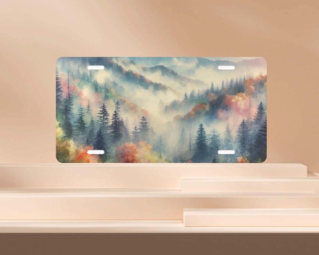 Misty Mountains License Plate, Mountain License Plate Frame, Decorative ...