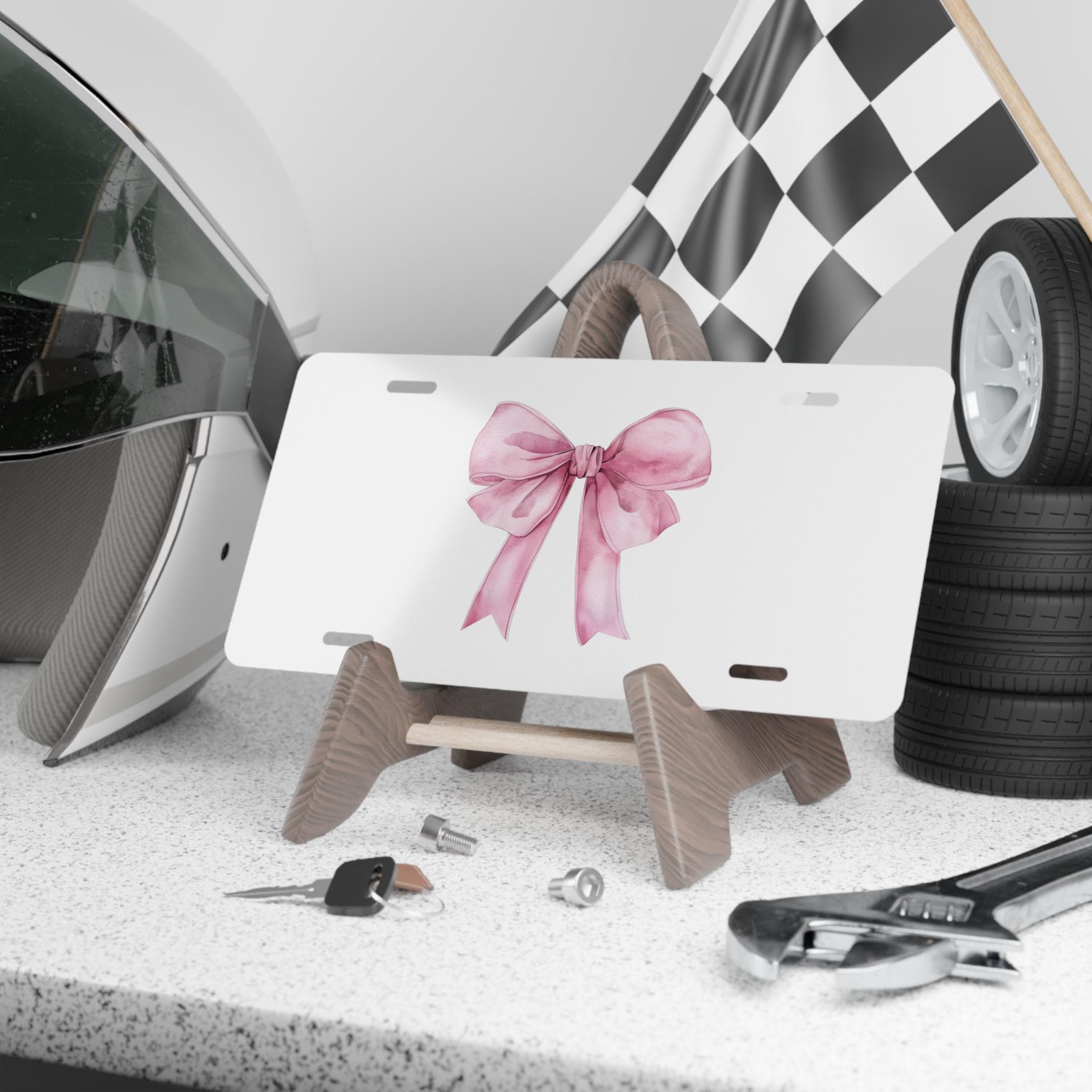 Coquette Bow License Plate, Pink Bow Front License Plate, Girly License ...