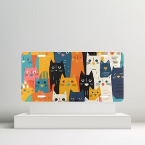 Boho Cat License Plate, Boho Cat Front License Plate, Cat Vanity ...
