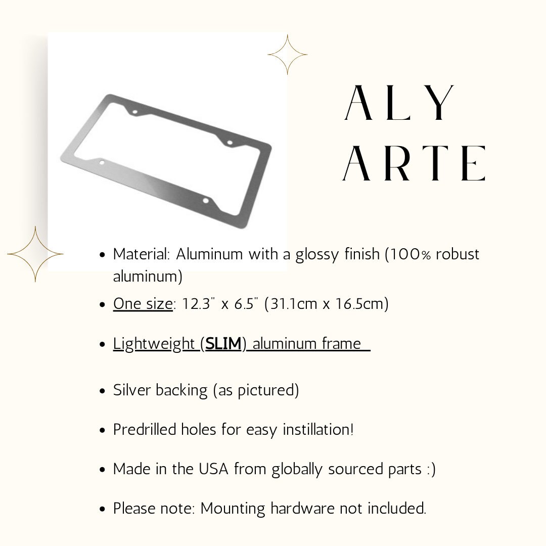 Floral Black and White License Plate, Floral License Plate Design ...