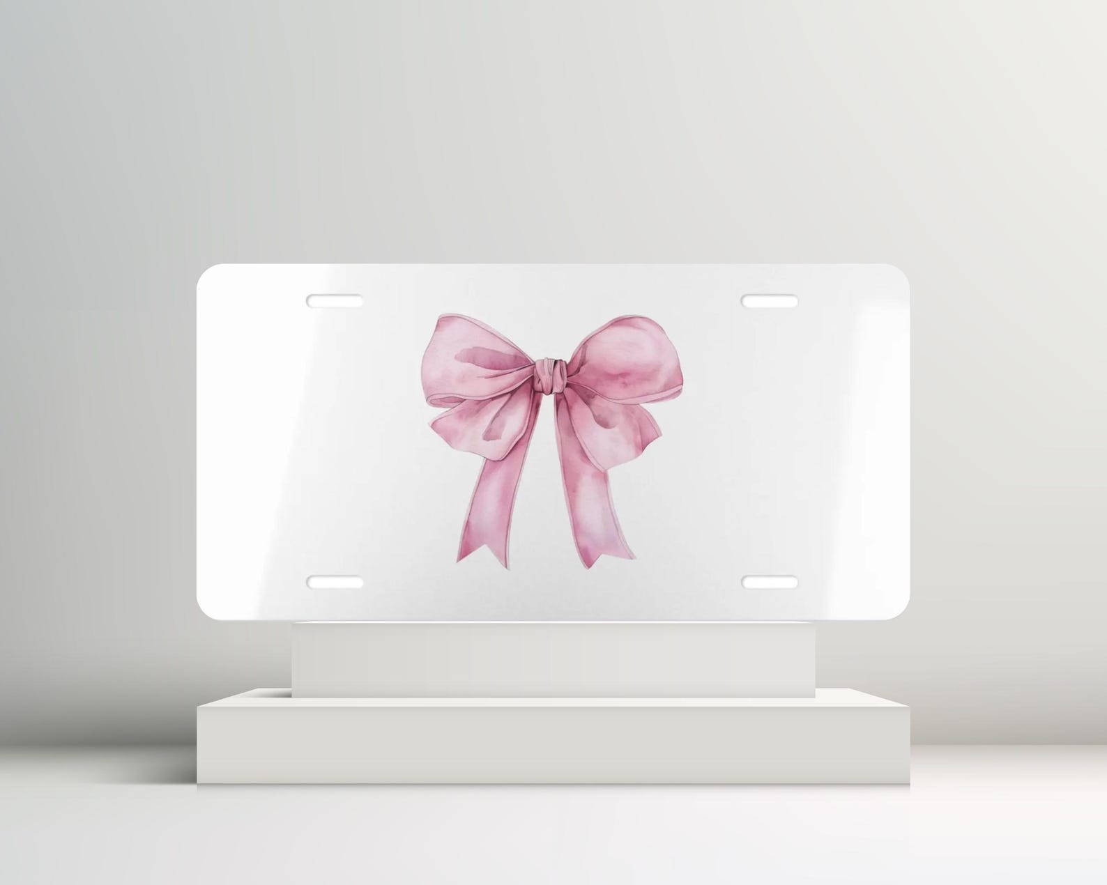 Coquette Bow License Plate, Pink Bow Front License Plate, Girly License ...
