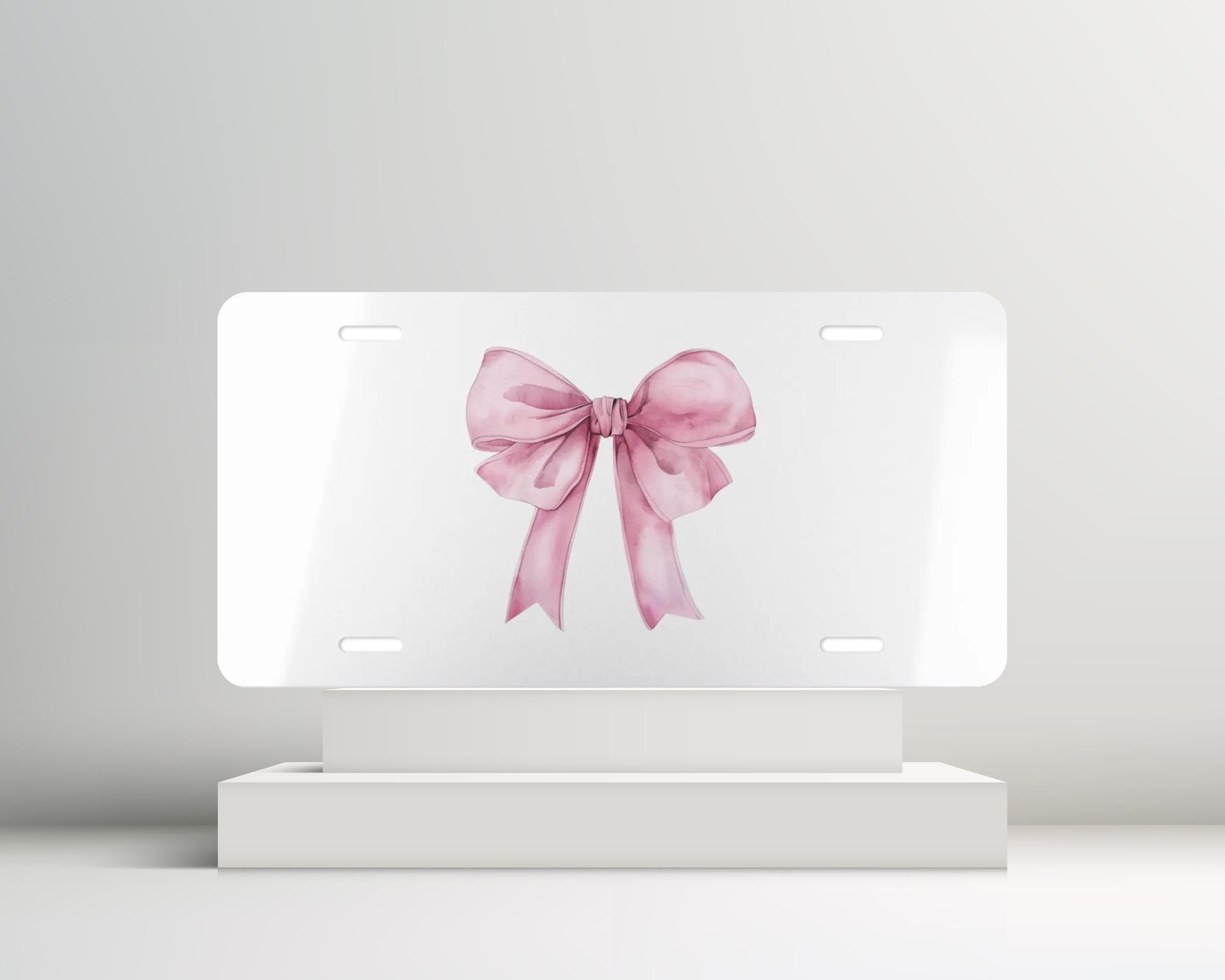 Coquette Bow License Plate, Pink Bow Front License Plate, Girly License ...