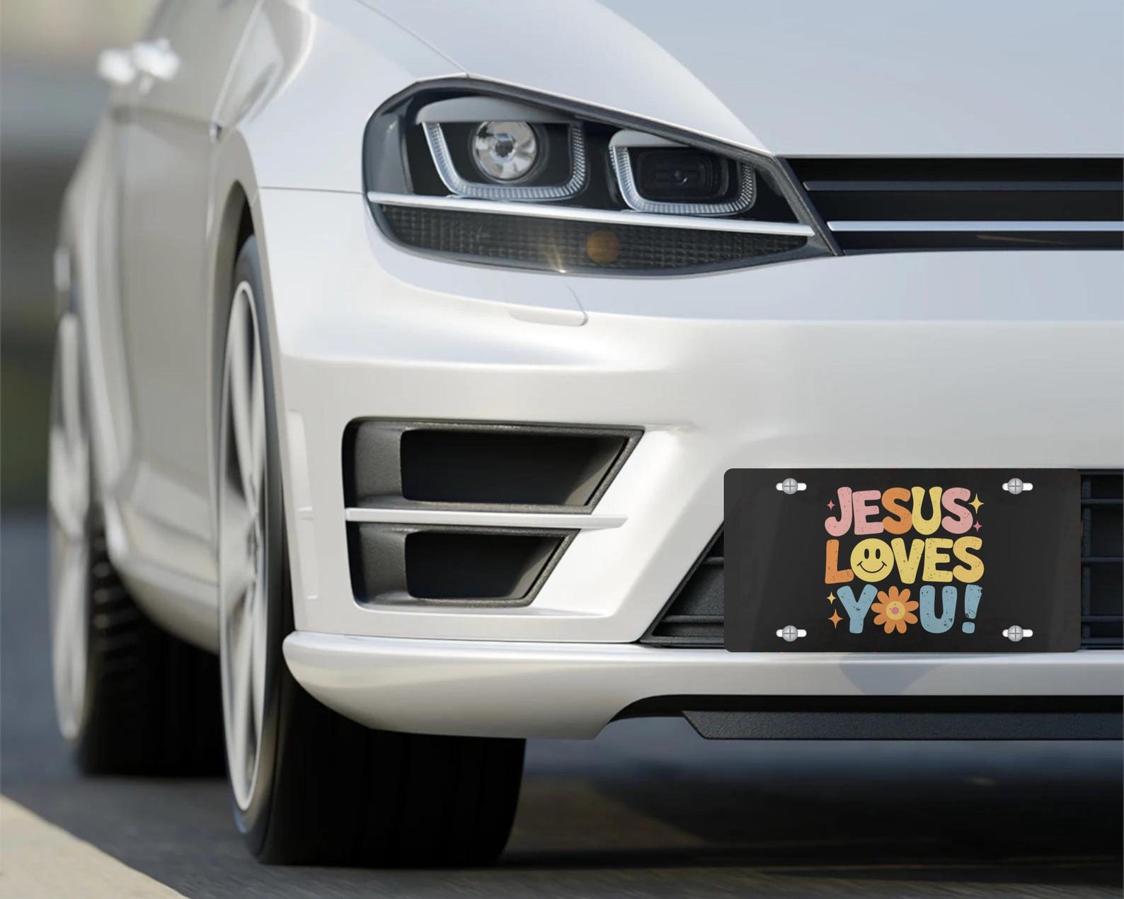 Jesus Loves You Front License Plate, Christian Retro Vanity Plate ...
