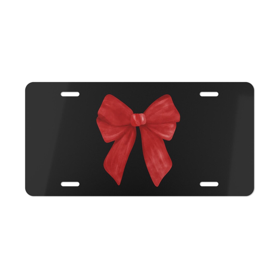 Coquette Bow License Plate, Red Bow Front License Plate, Girly License ...