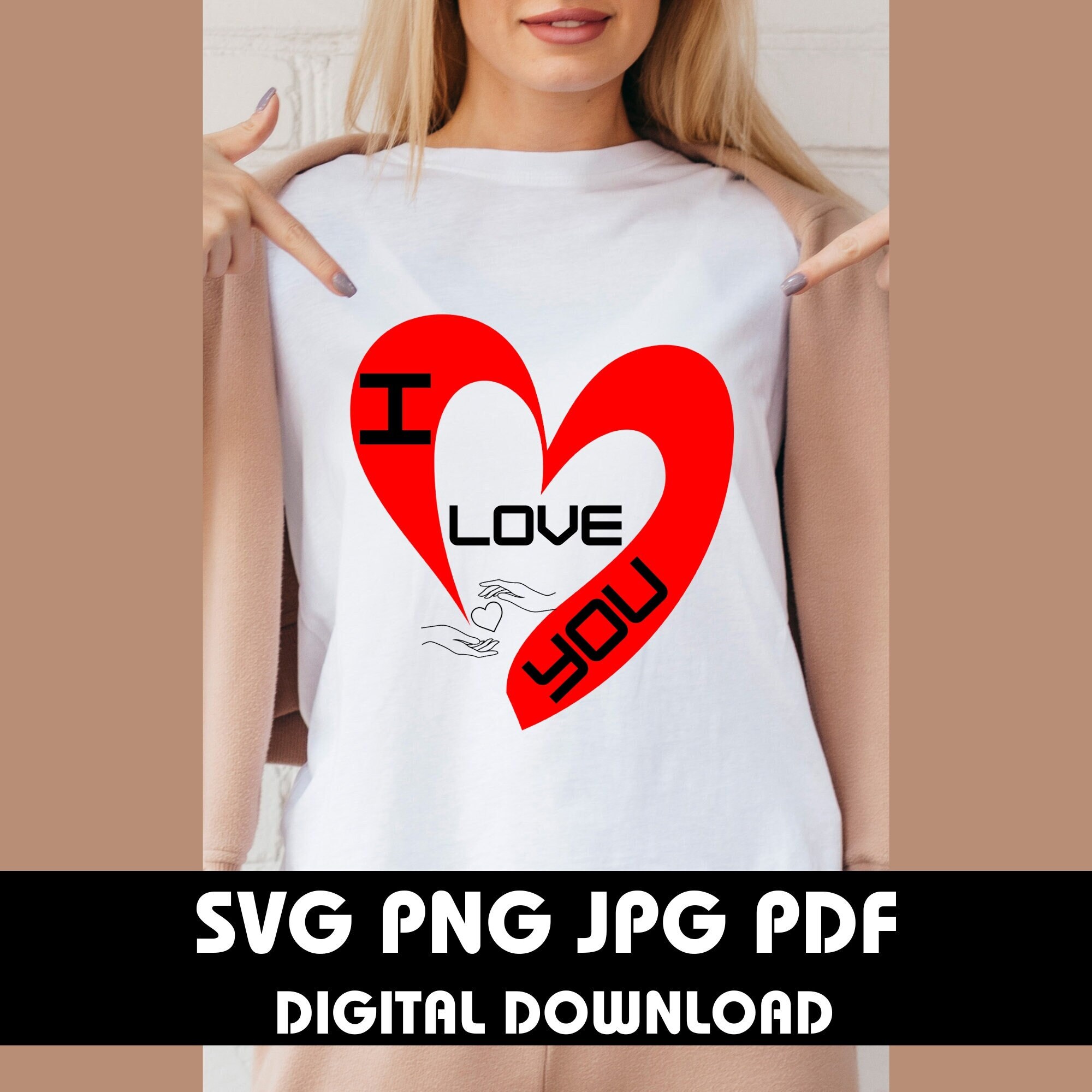 I Love You SVG, Love You Svg, Png, Red Heart SVG, Valentines SVG, Heart ...