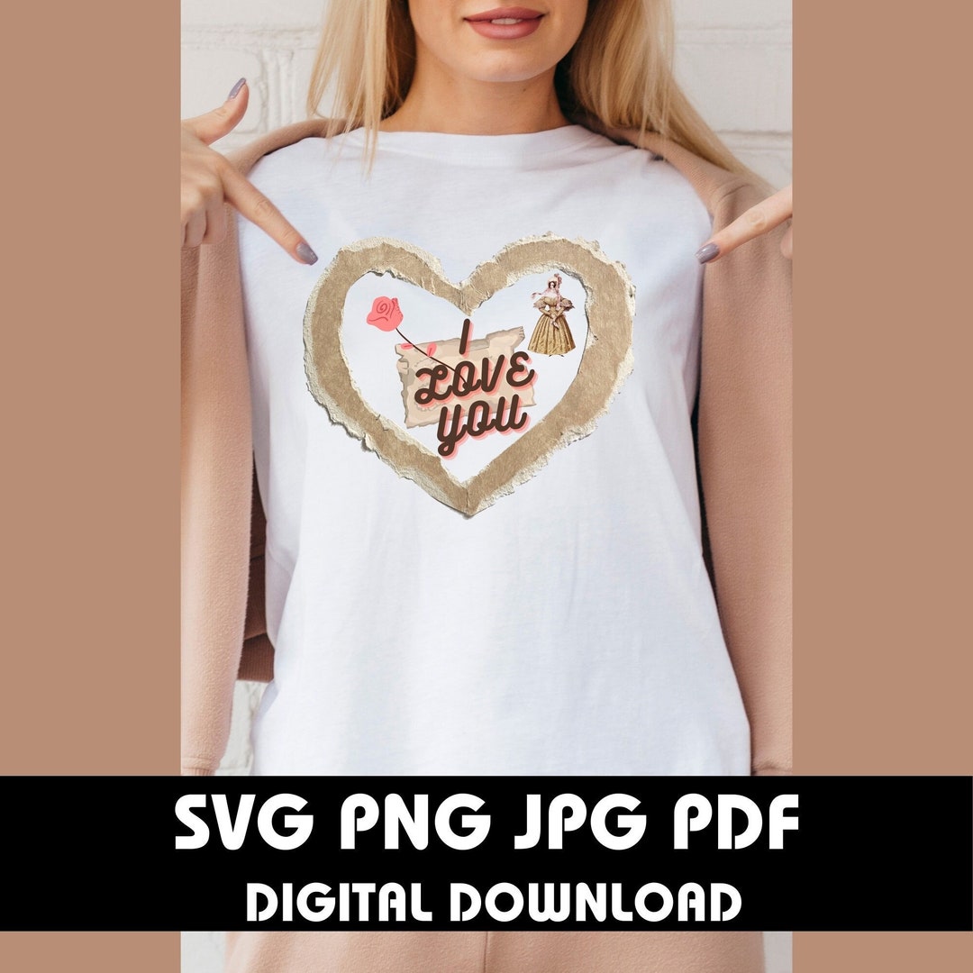 I Love You SVG, Ripped Paper Heart Svg, Png, Heart SVG, Valentines SVG ...