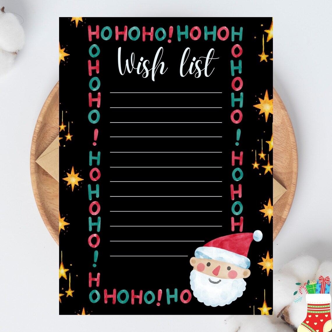 Christmas Wish List for Kids, Printable Holidays Wish List PDF Template ...