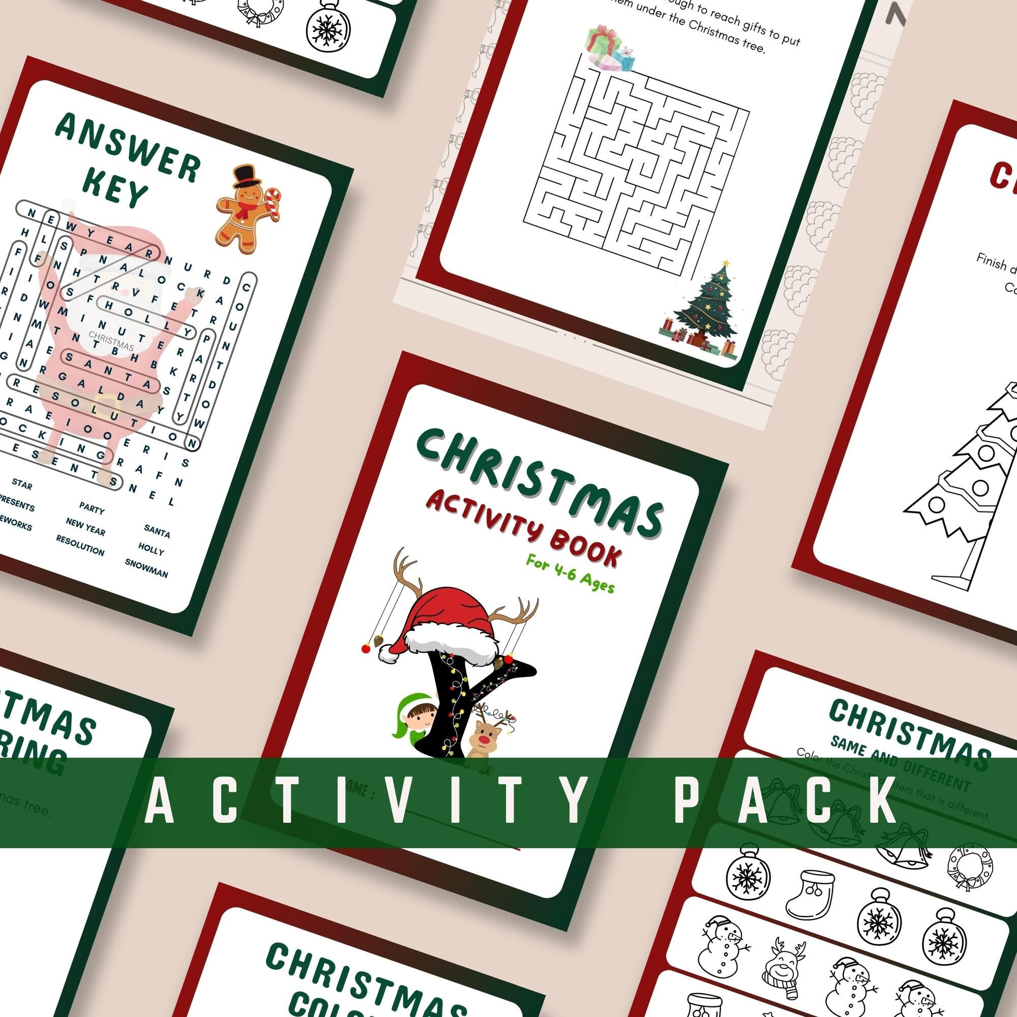 Christmas Creative Activity Book, Childrens Activity Printable ...