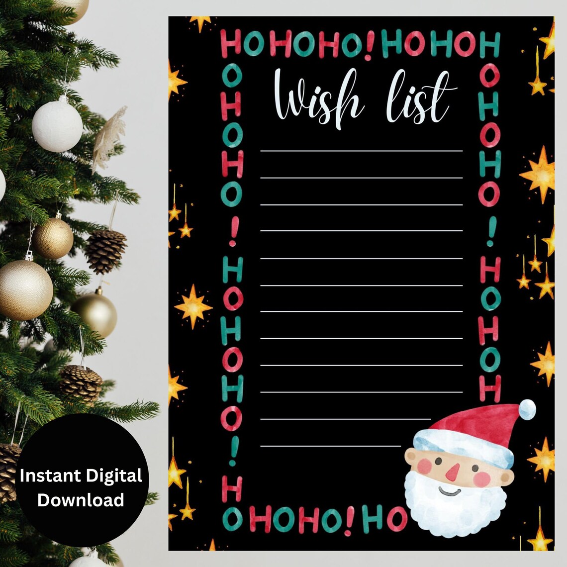 Christmas Wish List for Kids, Printable Holidays Wish List PDF Template ...