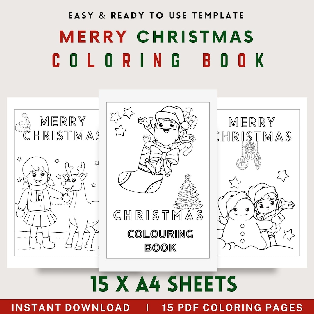 Christmas Colouring Printable Book Creative Activity - Etsy
