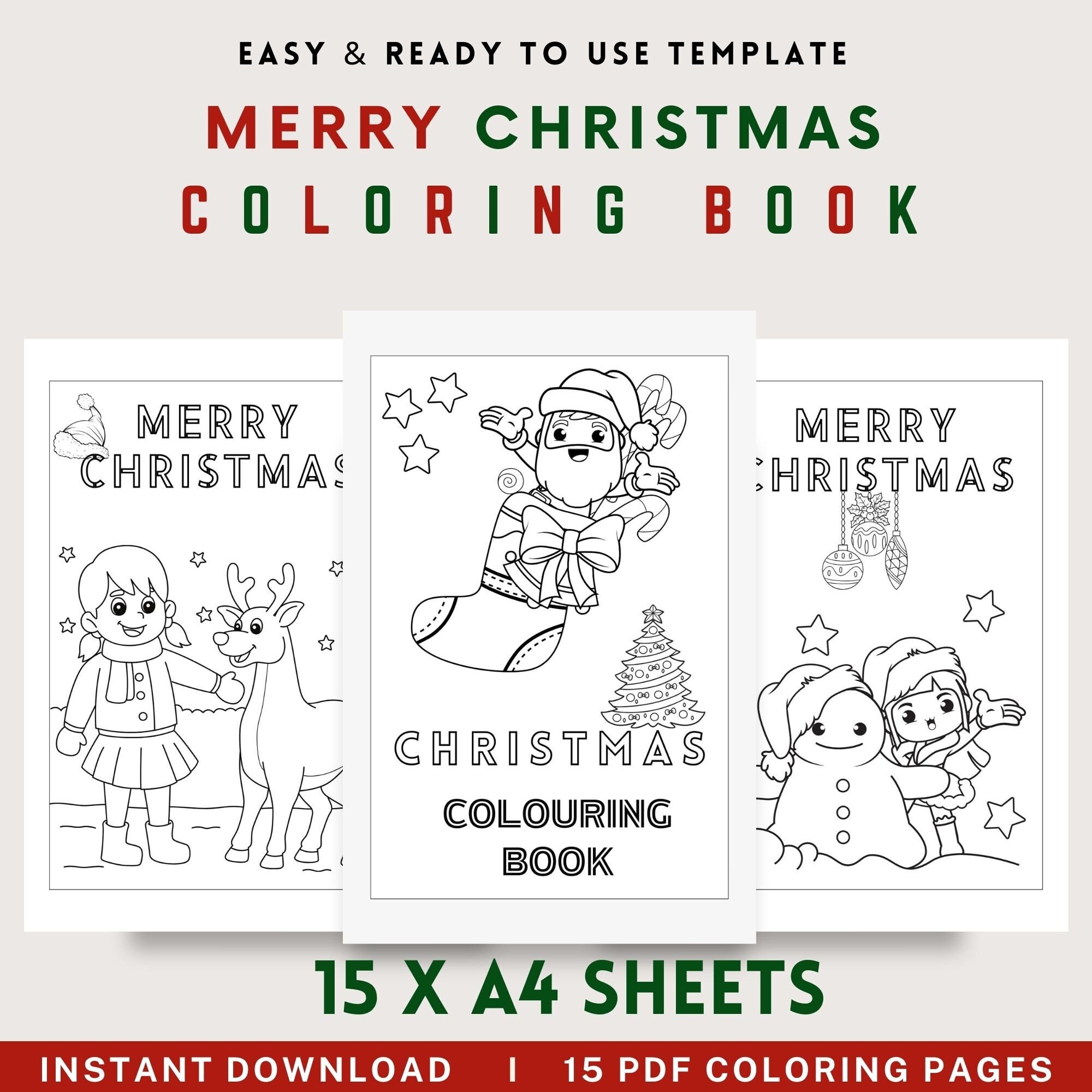 Christmas Colouring Printable Book, Creative Activity, Childrens ...