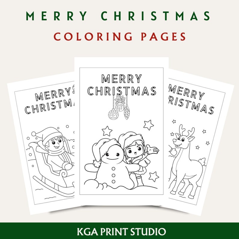 Libro imprimible para colorear de Navidad, actividad creativa ...
