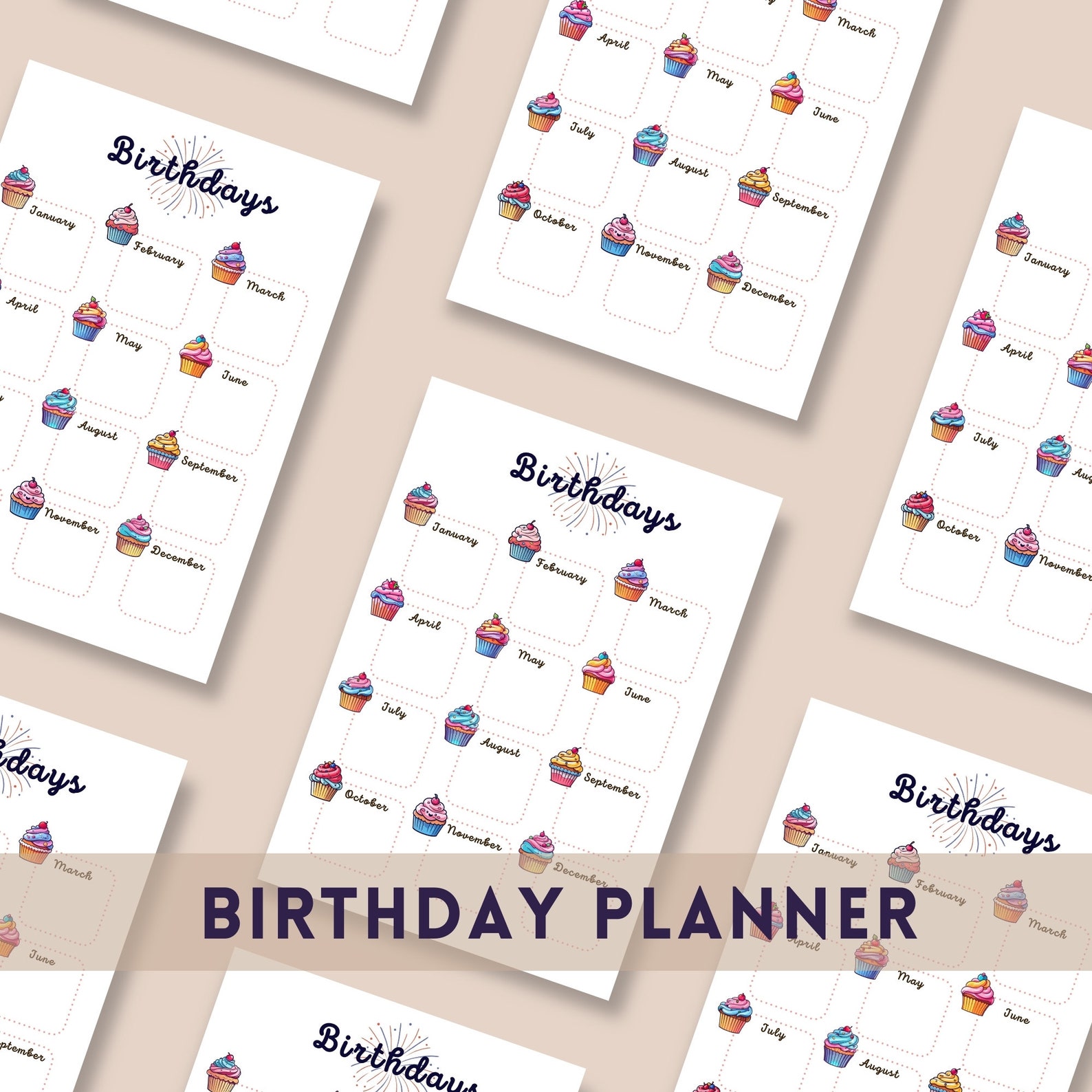 Birthday Tracker Printable, Editable PDF Birthday Planner, Birthday ...