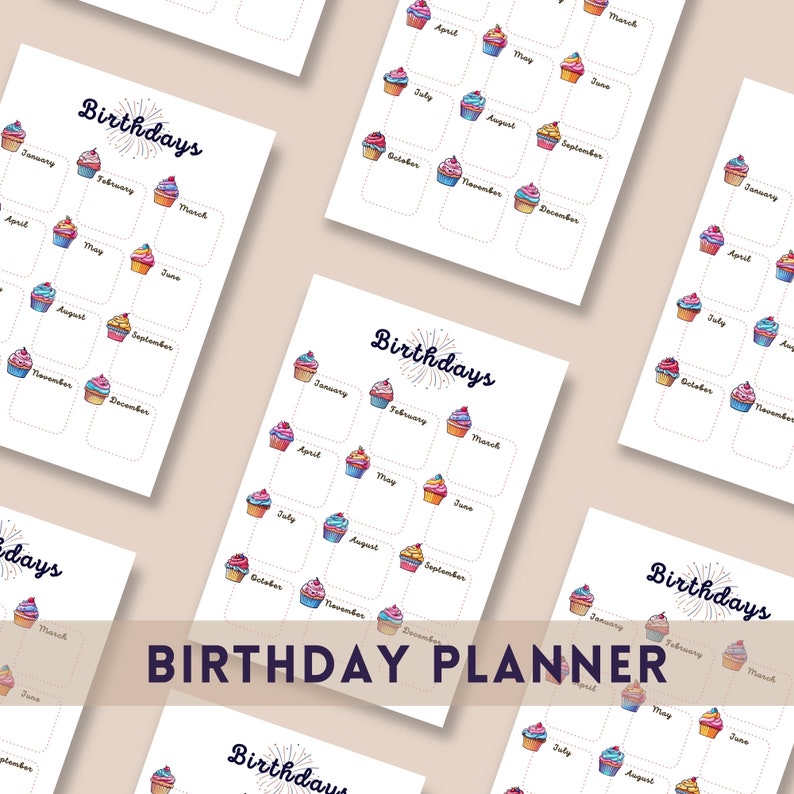 Birthday Tracker Printable, Editable PDF Birthday Planner, Birthday ...