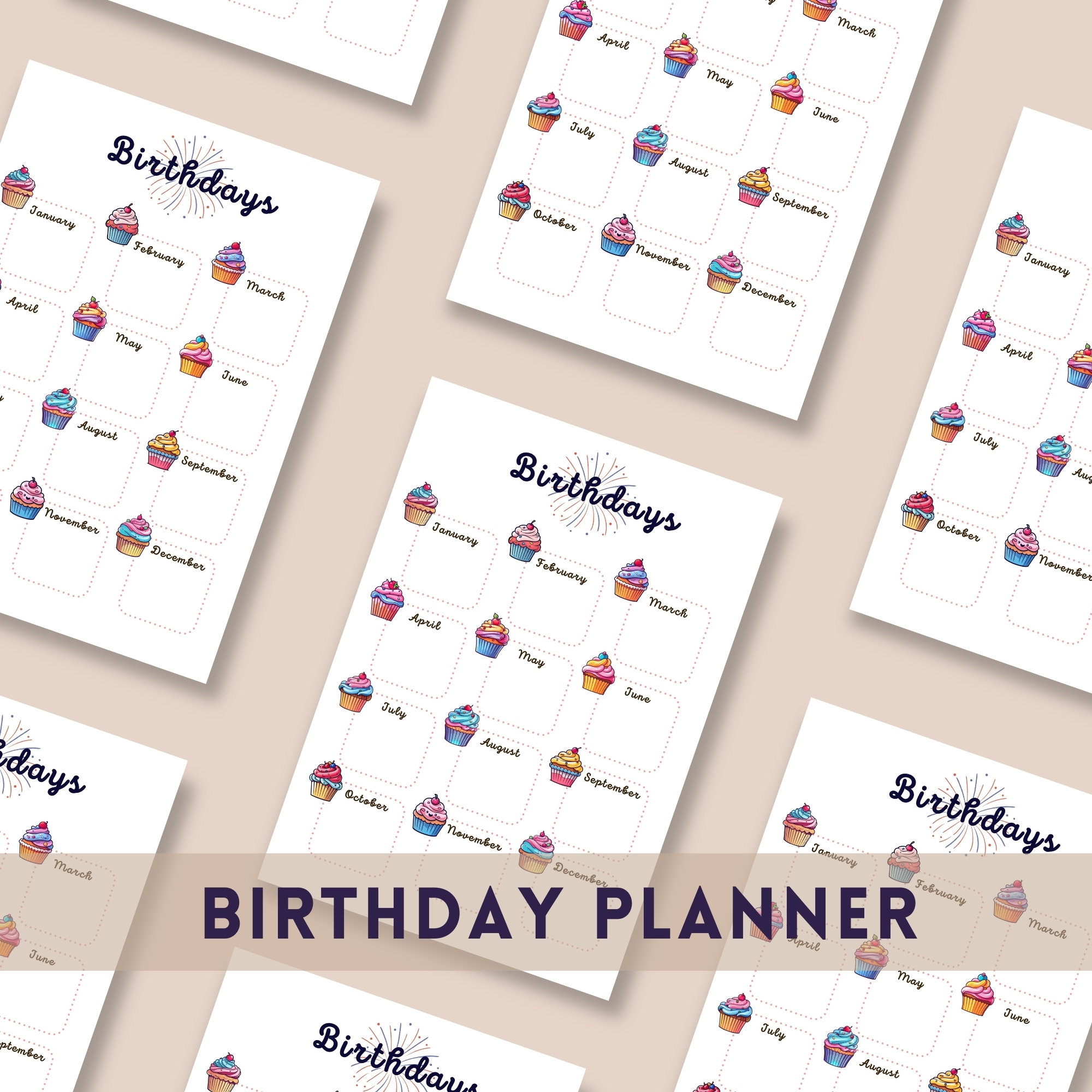 Birthday Tracker Printable, Editable PDF Birthday Planner, Birthday ...
