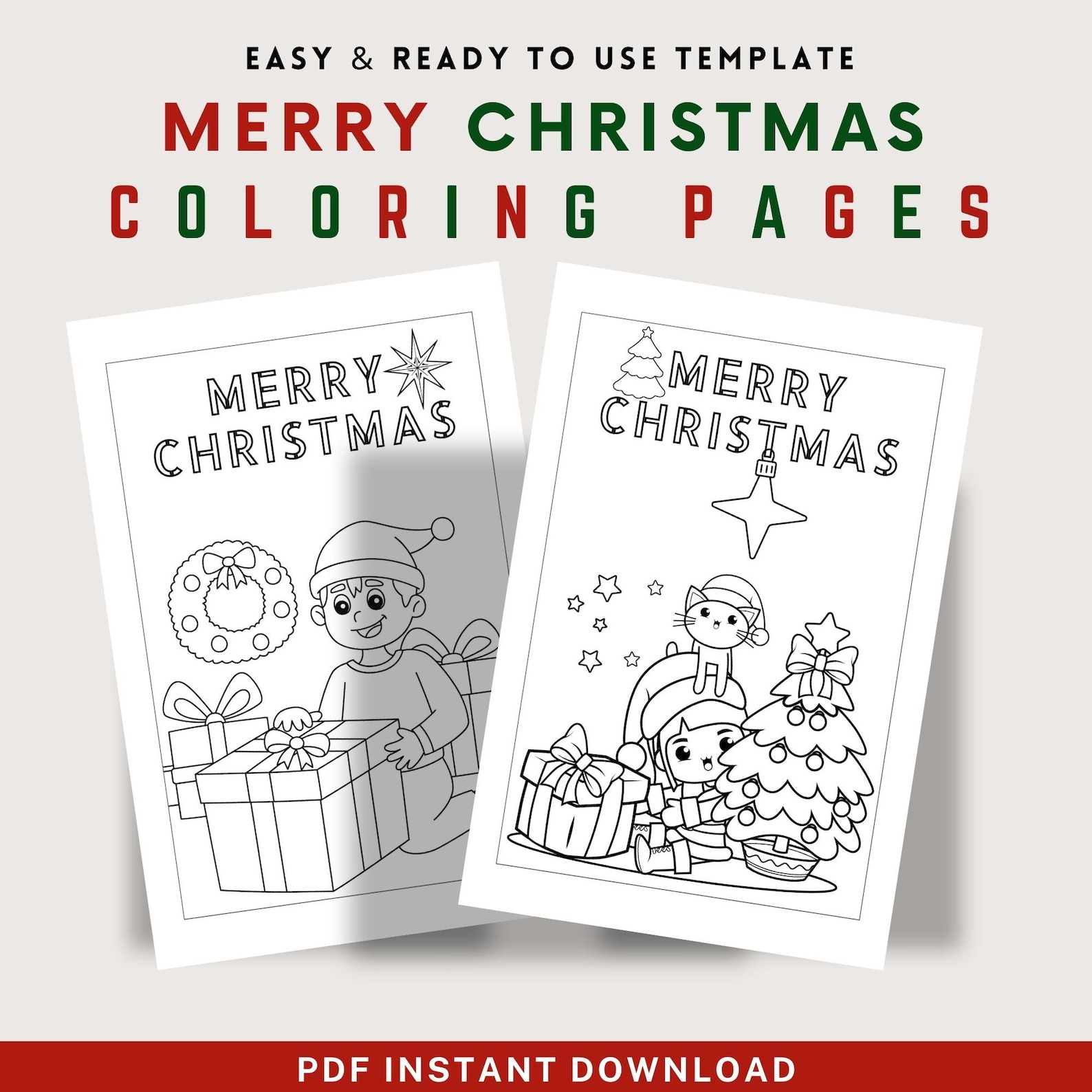Christmas Colouring Printable Book, Creative Activity, Childrens ...