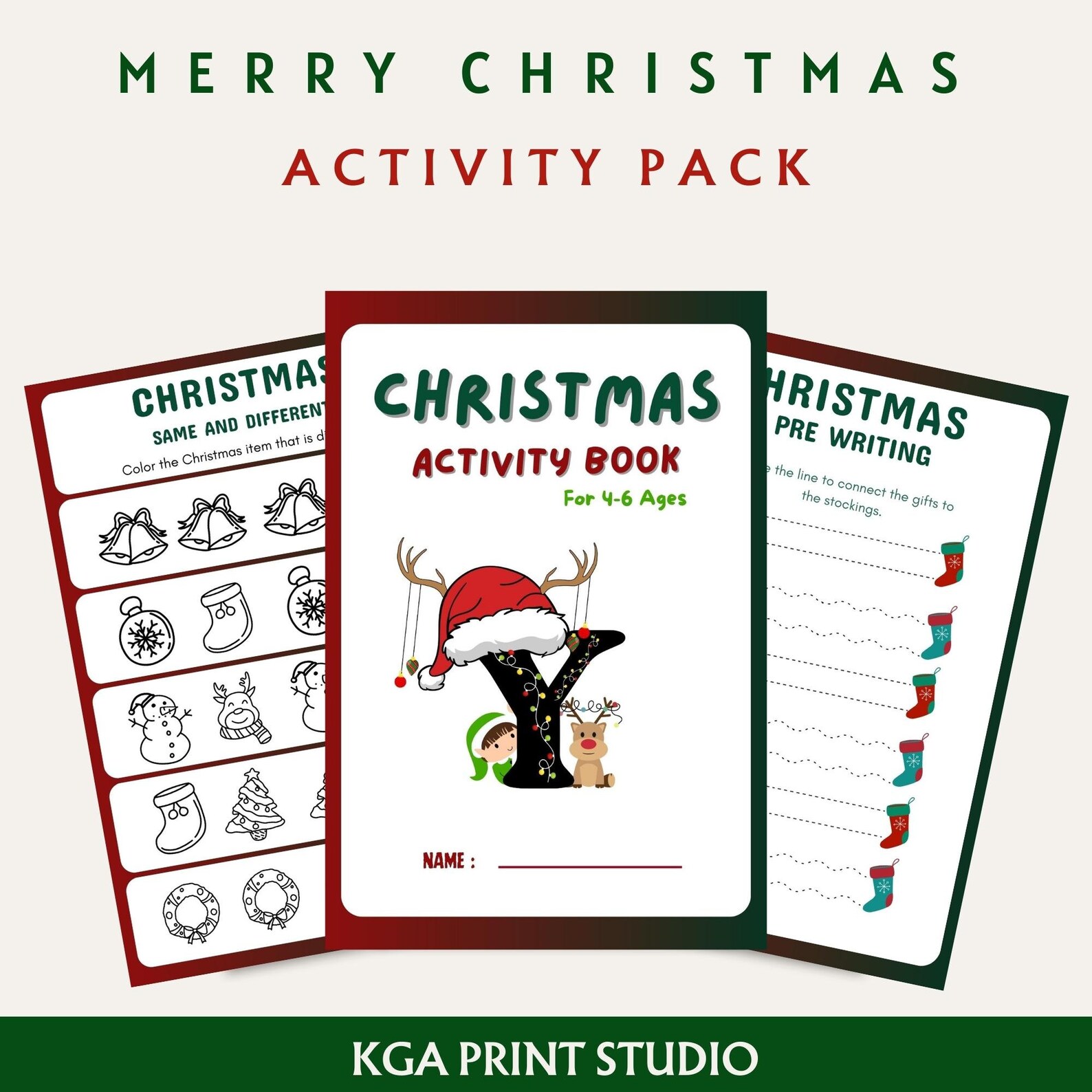 Christmas Creative Activity Book, Childrens Activity Printable ...