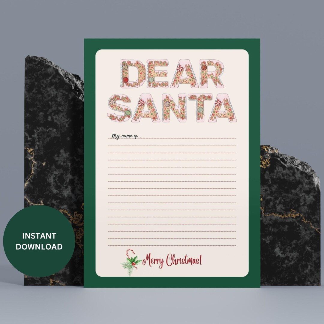 Letter to Santa, Santa Claus Wish List, Christmas Wish List, Printable ...