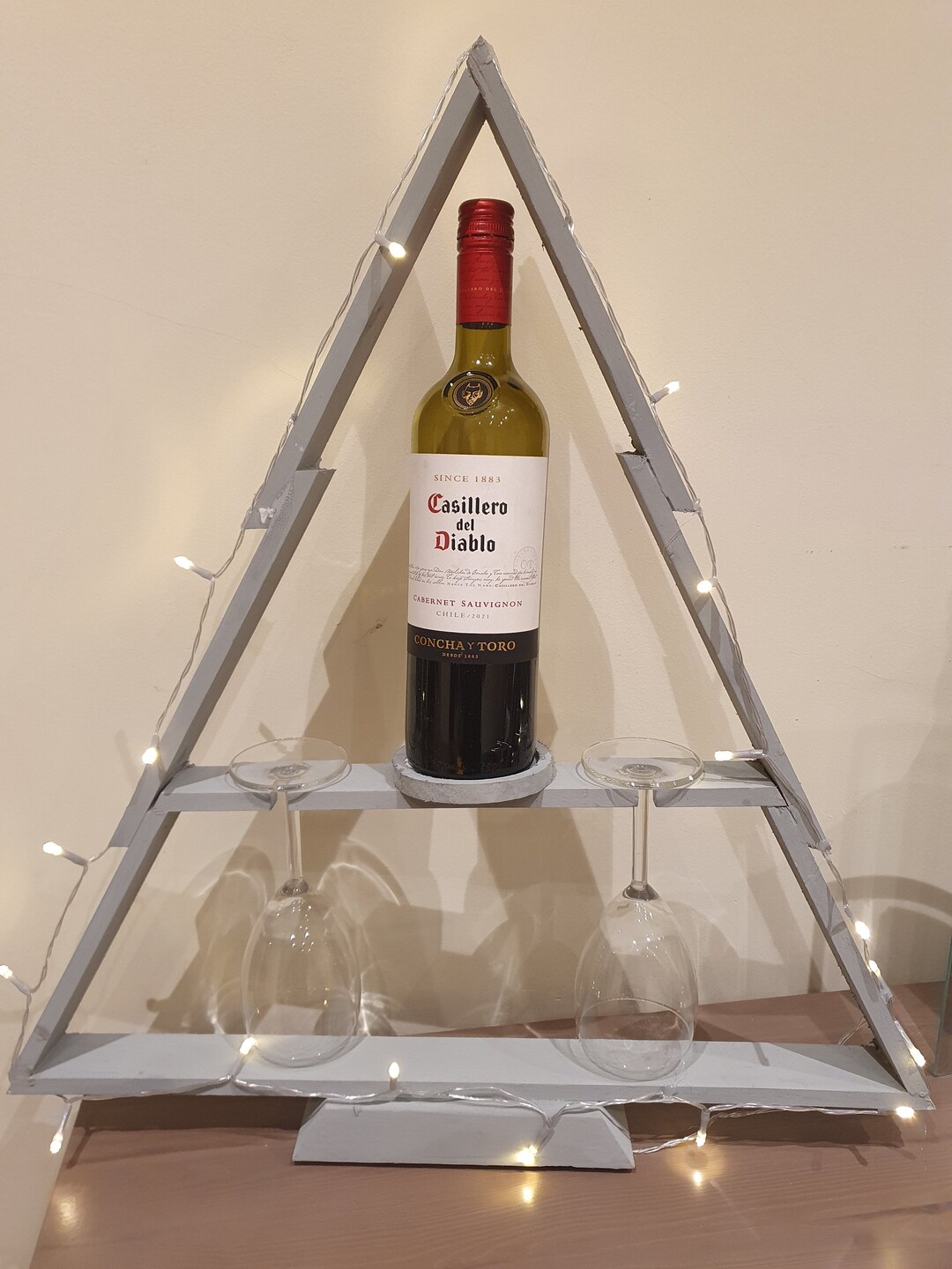 Christmas Tree Wine Rack With Lights - Etsy