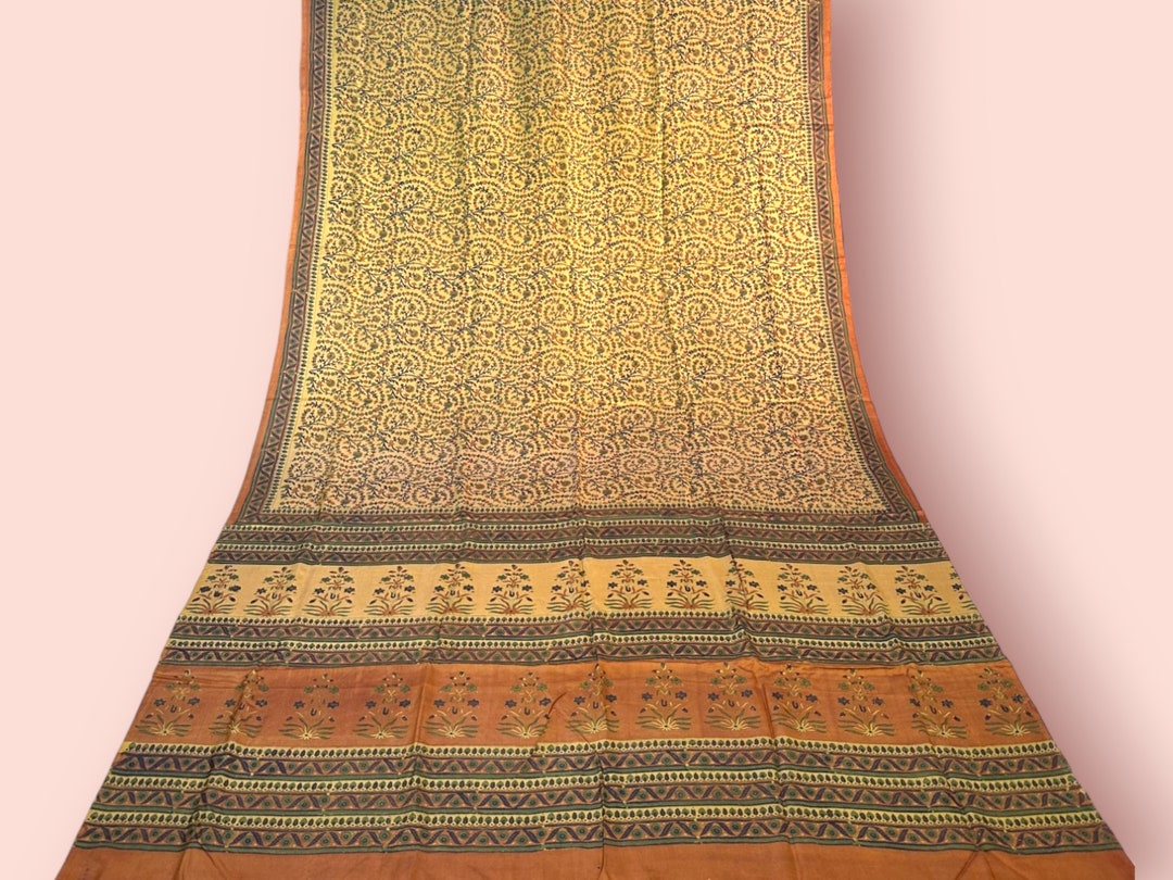 Pure Silk Saree Crafts Fabric Vintage Indian Saree Dress Making ...