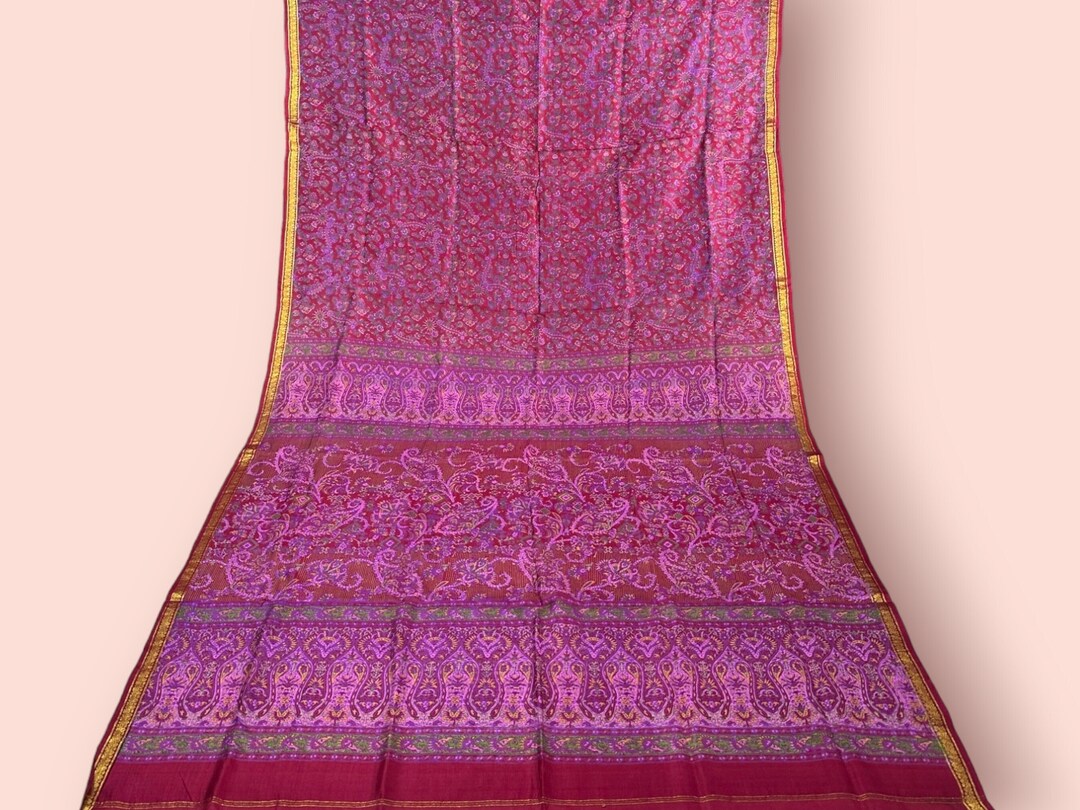 Pure Silk Sari Crafts Fabric Vintage Indian Saree Dress Making Bathrobe ...