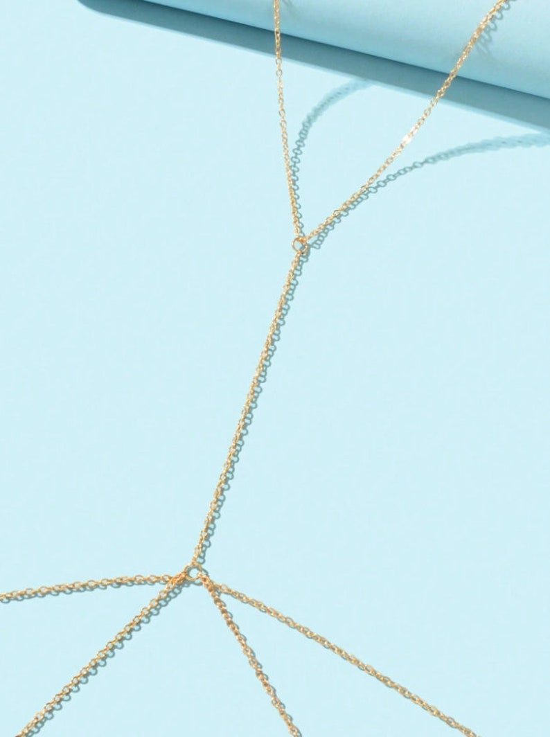 Gold Body Chain Necklace, Fashionable Zinc Alloy Body Jewelry - Etsy