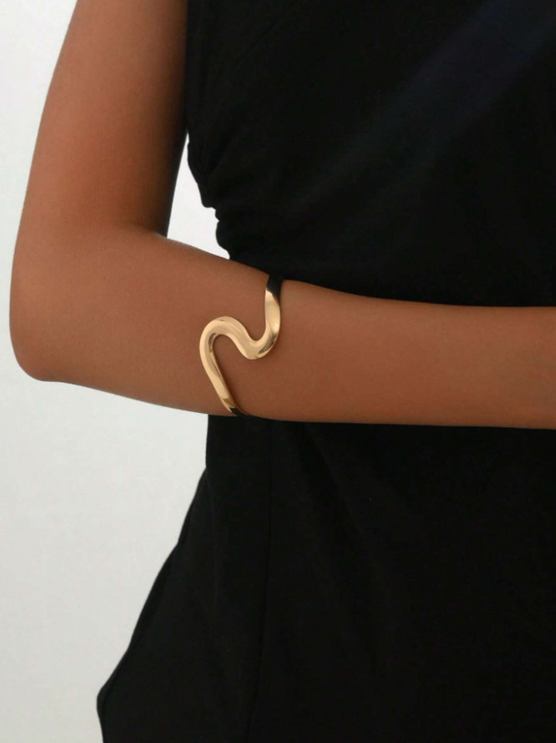 Snake Design Arm Cuff, Minimalist Arm Cuff, Gold Arm Band, Gold Upper ...