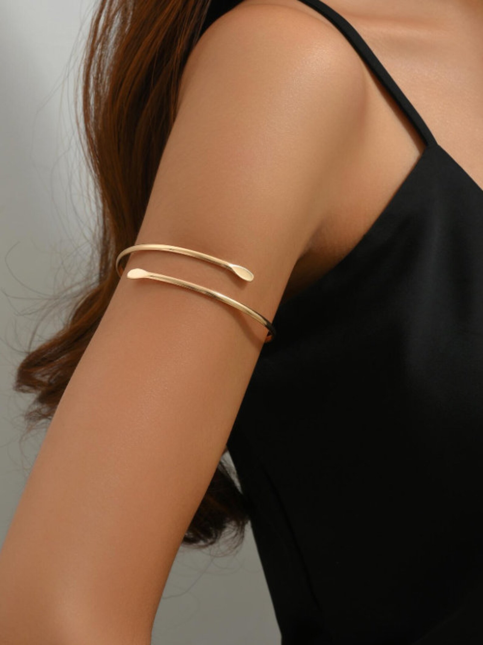 Minimalist Arm Cuff, Chic Gold Arm Band, Gold Upper Arm Cuff Bracelet ...