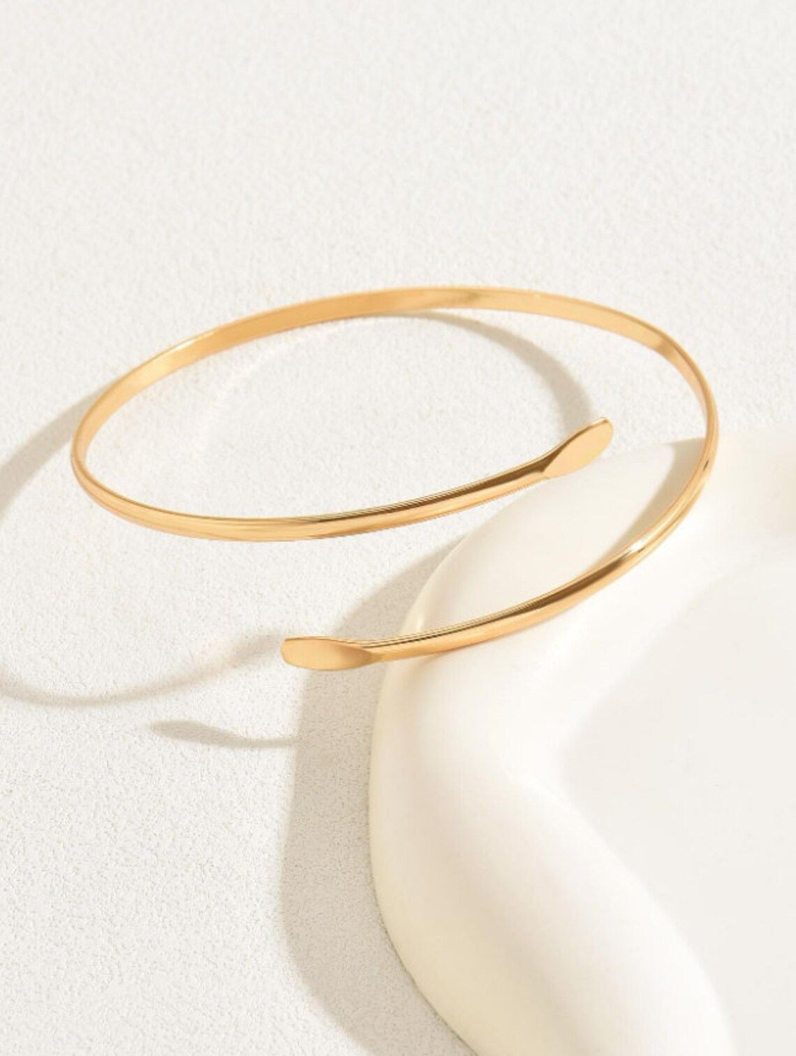 Minimalist Arm Cuff, Chic Gold Arm Band, Gold Upper Arm Cuff Bracelet ...